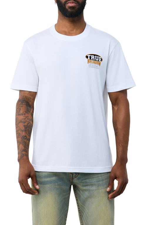 TRUE RELIGION BRAND JEANS stacked logo cotton graphic t-shirt